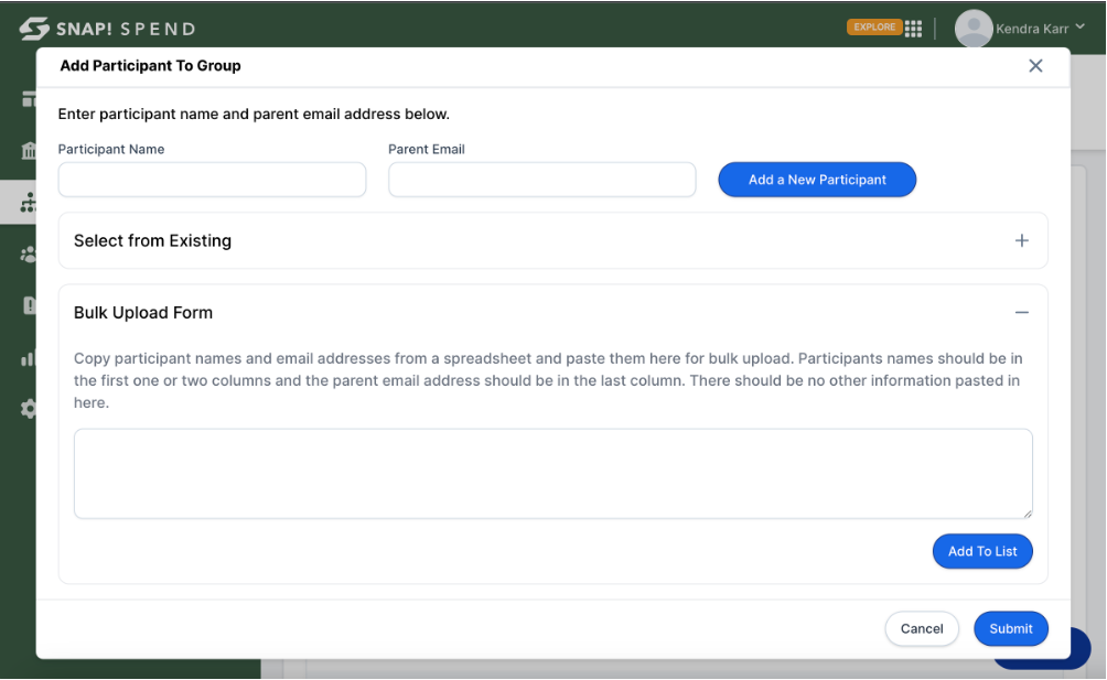 Adding Participants in Bulk