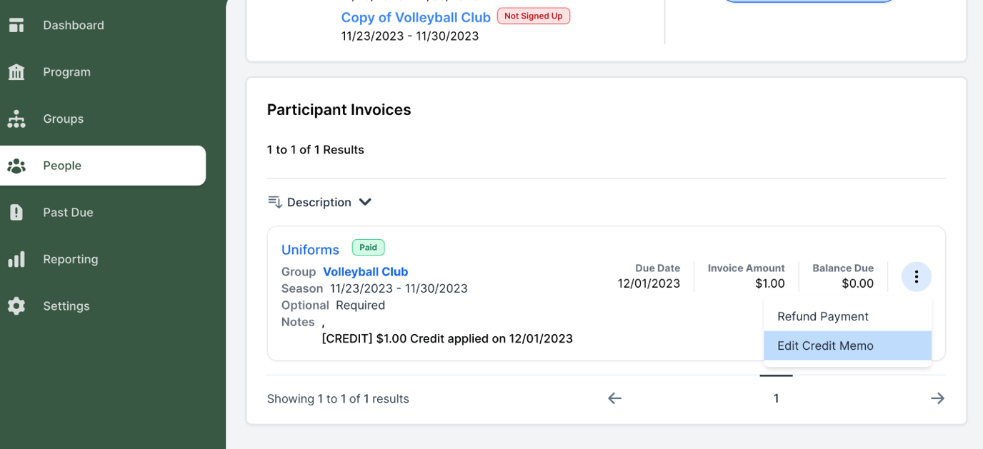 Adding a Credit Memo: Recording a Cash or Check Payment