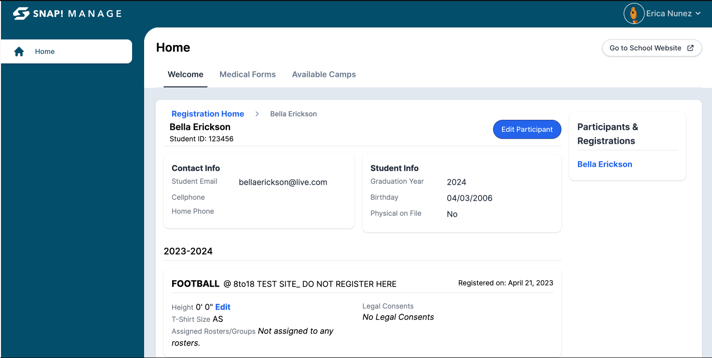 How to edit student (participant) information