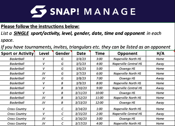 Step 2: Format Your Schedules