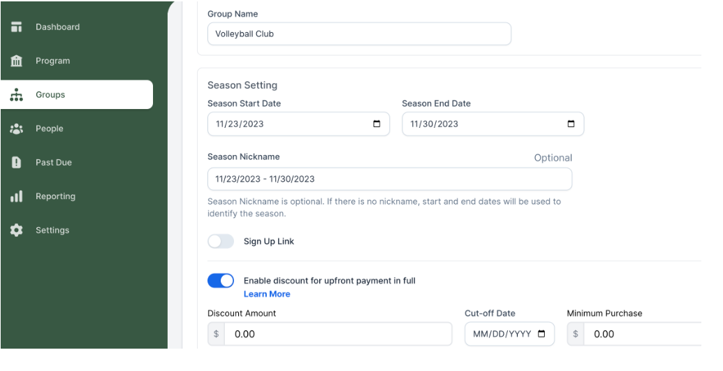 Giving a "Pay in Full" Discount