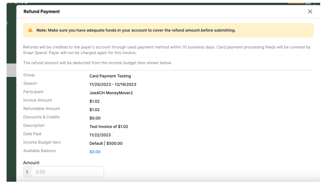 Issue or Cancel a Refund